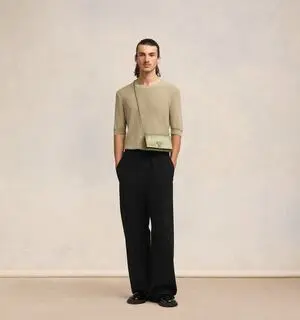 Ami Elastic Waist Logo Plaque Pants