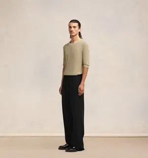 Ami Elastic Waist Logo Plaque Pants