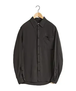 LEMAIRE Long-sleeved Button-up Shirt - Black Espresso