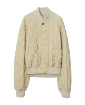 Burberry Quilted Buttoned Bomber Jacket - Nude