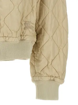Burberry Quilted Buttoned Bomber Jacket - Nude