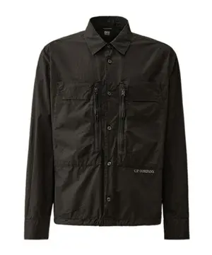 C.P. COMPANY Embroidered-logo Poplin Shirt