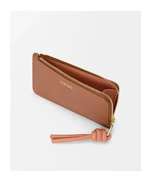 Loewe Knot Coin Cardholder In Shiny Nappa Calfskin - Brown