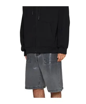 44 LABEL GROUP Metallic Finish Denim Shorts