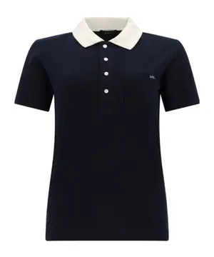 A.p.c. Contrast Collar Polo T-shirt - Black