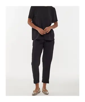 P.a.r.o.s.h Cuffed-hem Trousers With Pockets - Black