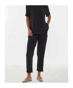P.a.r.o.s.h Cuffed-hem Trousers With Pockets - Black