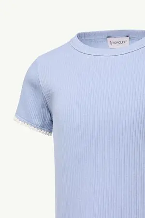 Moncler Ribbed Cotton T-shirt With Scalloped Trims