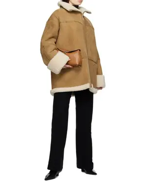 TOTEME Signature Shearling Zip-up Jacket - Brown