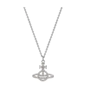VIVIENNE WESTWOOD Silver Orb Logo Necklace - Gray