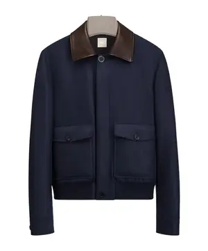 Dior Long-sleeved Leather Collar Jacket
