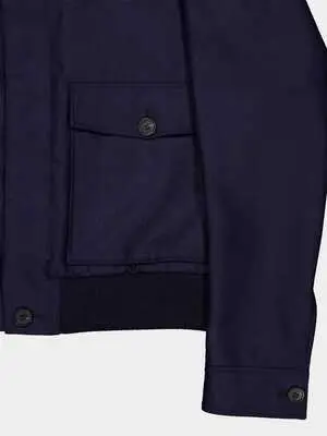 Dior Contrast Collar Blouson Jacket - Navy Blue
