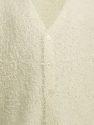 StÜssy Textured Buttoned Knit V-neck Sweater