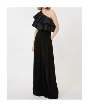 Max Mara One-shoulder Ruffled Top With Embroidered Logo