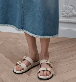 Dior Mid-length Flared Denim Skirt With Cd Signature