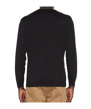 Fendi Ff Motif Paneled Long Sleeve Sweater