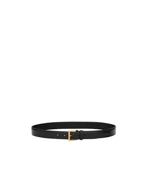Saint Laurent Vadim Belt In Smooth Leather With Bronze Hardware - Black