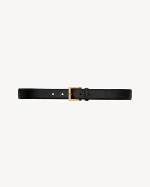 Saint Laurent Vadim Belt In Smooth Leather With Bronze Hardware
