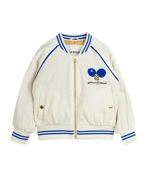 MINI RODINI Bomber Jacket With Table Tennis Embroidery