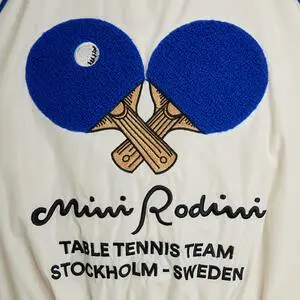 MINI RODINI Bomber Jacket With Table Tennis Embroidery