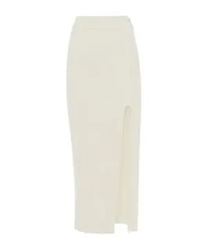 Victoria Beckham Side Slit Skirt - Light Brown