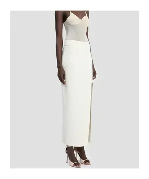 Victoria Beckham Side Slit Skirt - Light Brown