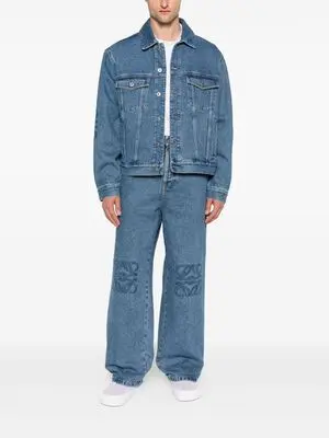Loewe Anagram Embroidered Baggy Jeans