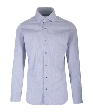 BARBA NAPOLI Mini-check Curved Hem Shirt