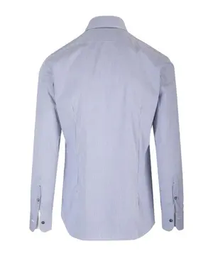 BARBA NAPOLI Mini-check Curved Hem Shirt