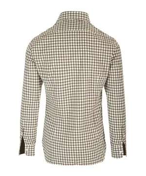 BARBA NAPOLI Curved Hem Checked Shirt