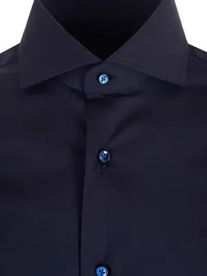 BARBA NAPOLI Long-sleeved Straight Hem Shirt - Blue
