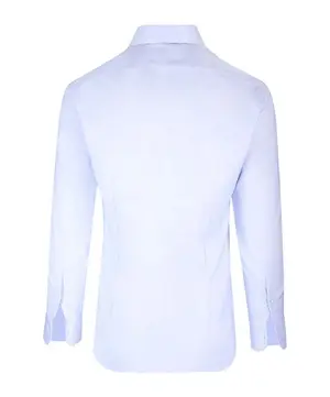 BARBA NAPOLI Long-sleeved Curved Hem Shirt - Light Blue