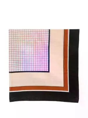 Saint Laurent 1970s Checked Border Scarf - Neutrals