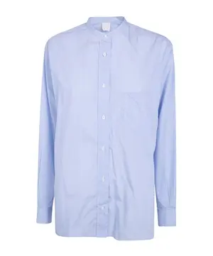 Aspesi Striped Band Collar Shirt