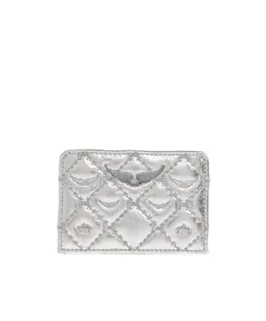 Zadig&Voltaire Quilted Leather Card Holder - Silver