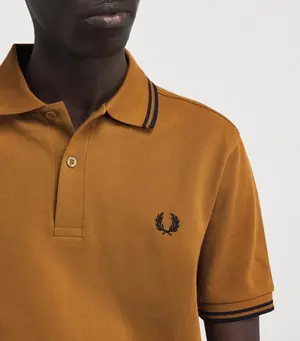 Fred Perry Cotton Twin Tipped Polo Shirt - Brown