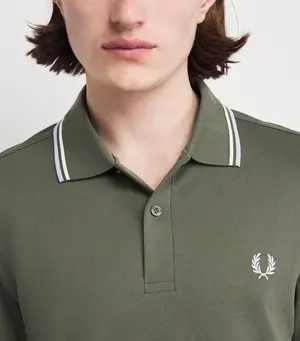 Fred Perry Cotton Twin Tipped Polo Shirt - Green
