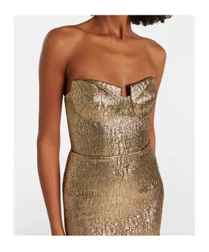 Roland Mouret Lame Jacquard Bustier Gown