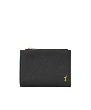 Saint Laurent Tiny Cassandre Bi-fold Wallet - Black