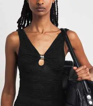Sandro Textured Keyhole Bodysuit