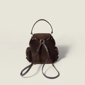 Miu Miu Corduroy Backpack With Buckle Closure
