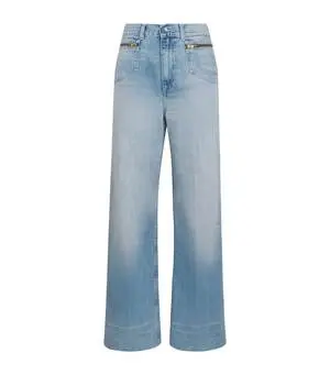 Sandro Zipped Pocket Wide-leg Jeans