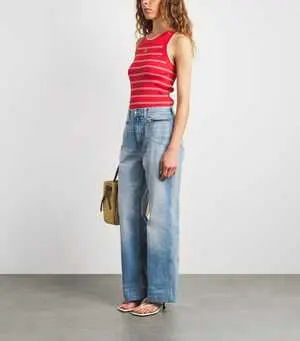Sandro Zipped Pocket Wide-leg Jeans