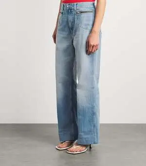 Sandro Zipped Pocket Wide-leg Jeans