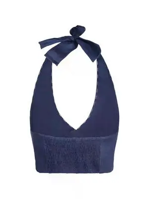 CALA DE LA CRUZ Halterneck Top With Contrast Stitching