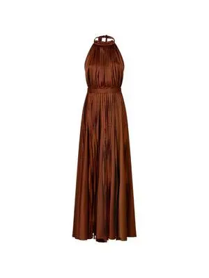 Raquel Diniz Giorgia Halterneck Maxi Dress - Brown