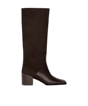 Alaïa Square Toe Chunky Heel Boots