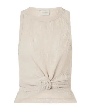 Magda Butrym Knot-front Sleeveless Tank Top With Floral Appliqués