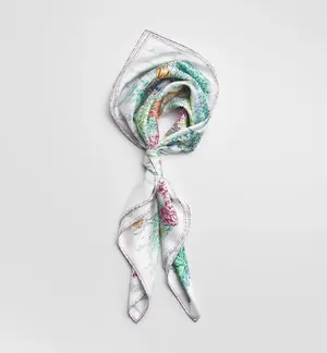 Dior Charming Garden90 Square Scarf - White