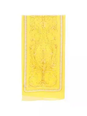 Versace 2000s Barocco-print Scarf - Yellow